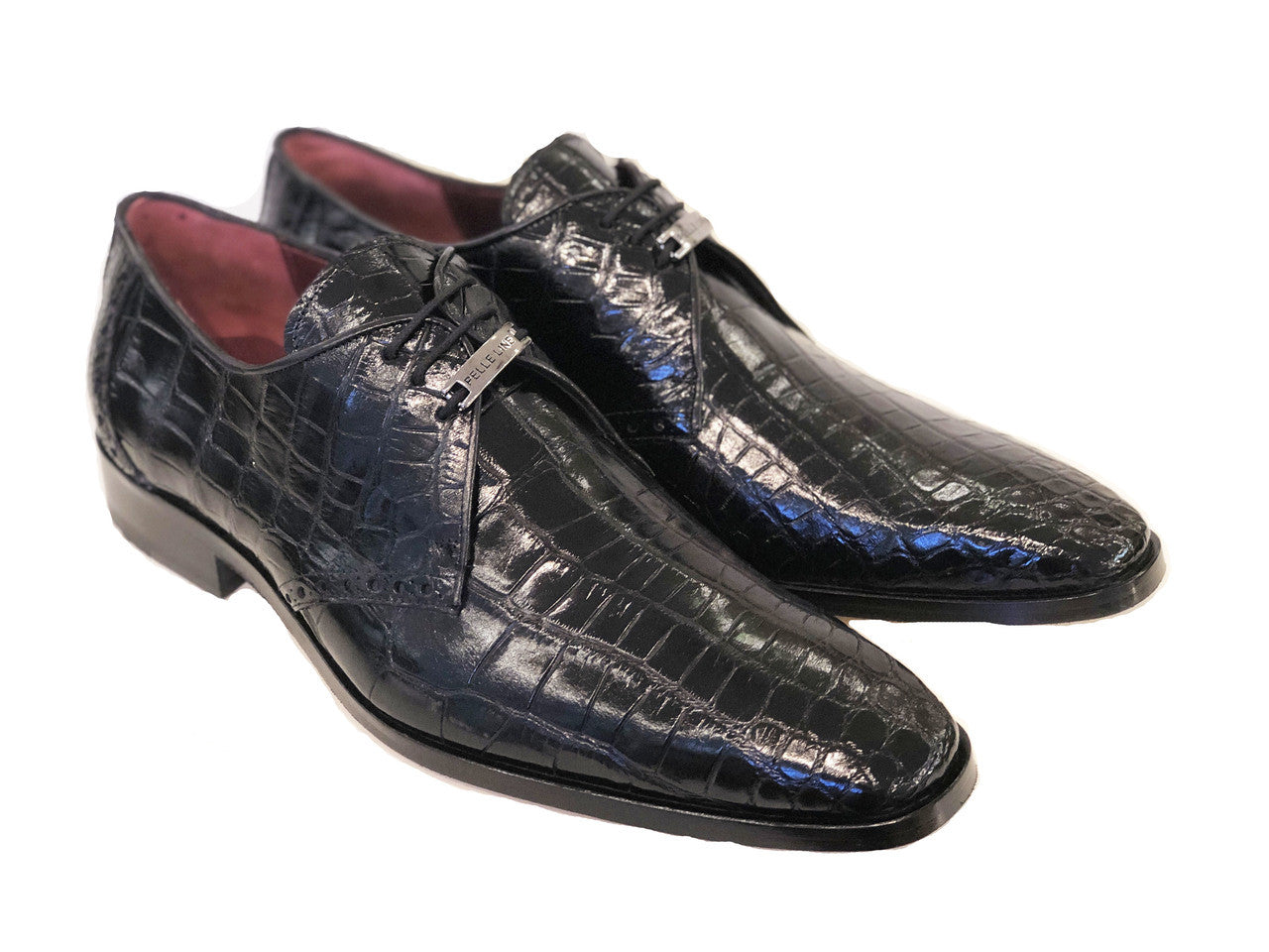 Pelle Line Exclusive Alligator Lace up Bravo- Black | PelleLine.com